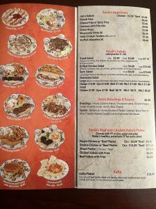 Sarah's Kabob Shop MENU (update April 2025)